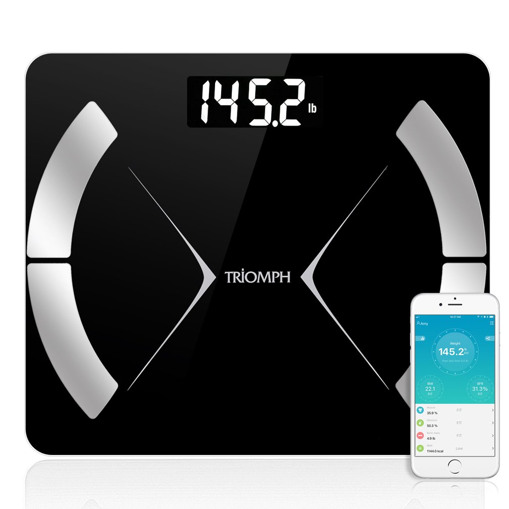 Amazon.com: Triomph Bluetooth Smart Body Fat Scale with iOS/Android App ...