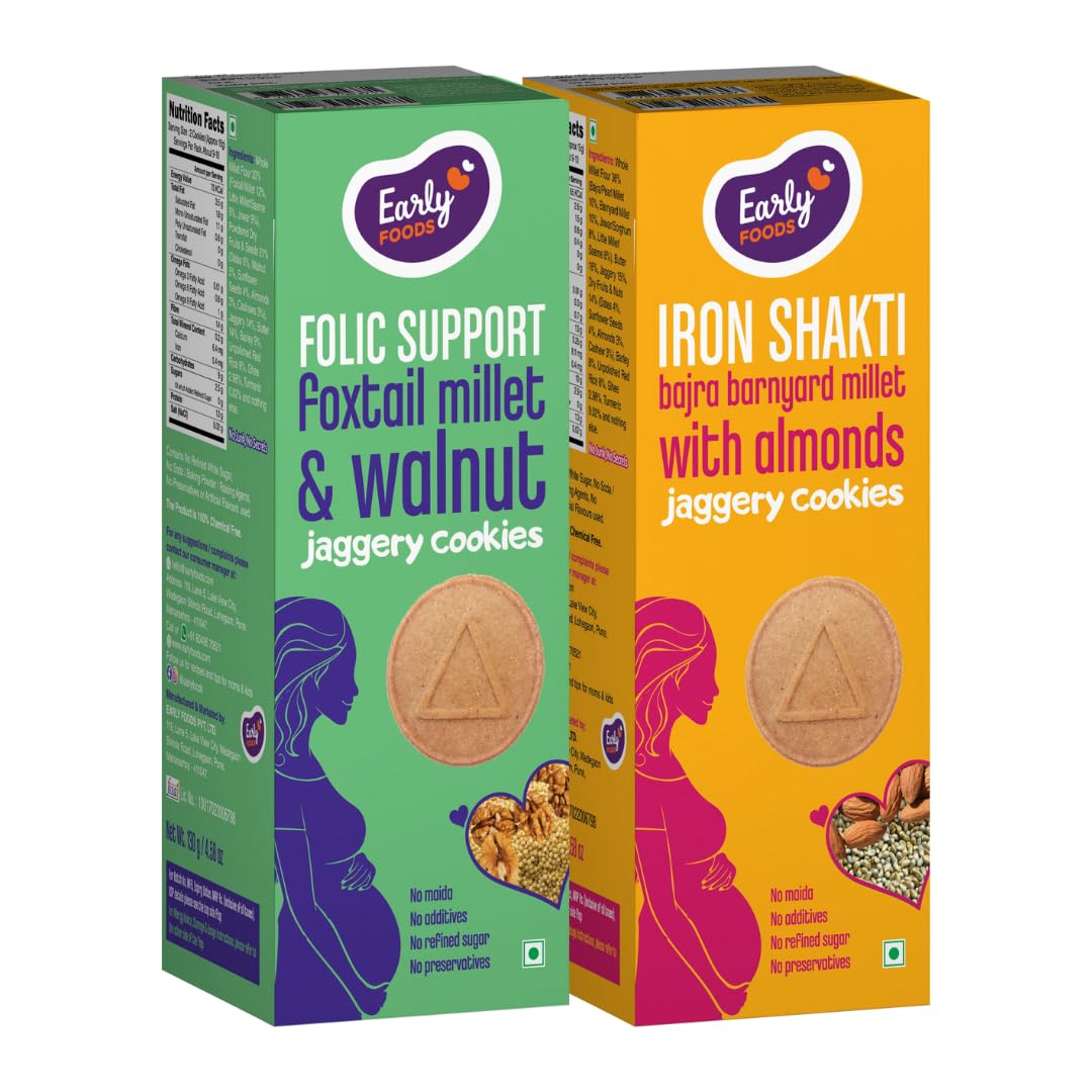 Early Foods - Pack Of 2 Pregnancy Snacks - Millet Biscuits | Jaggery ...