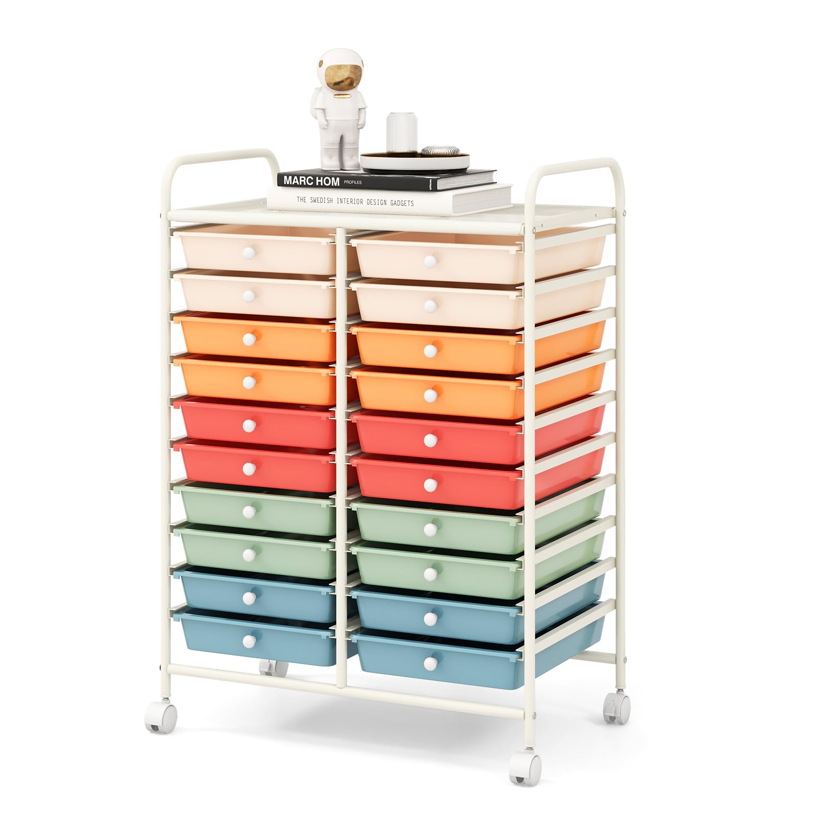 Amazon.com: RELAX4LIFE 20 Drawer Rolling Storage Cart, Mobile Rolling ...