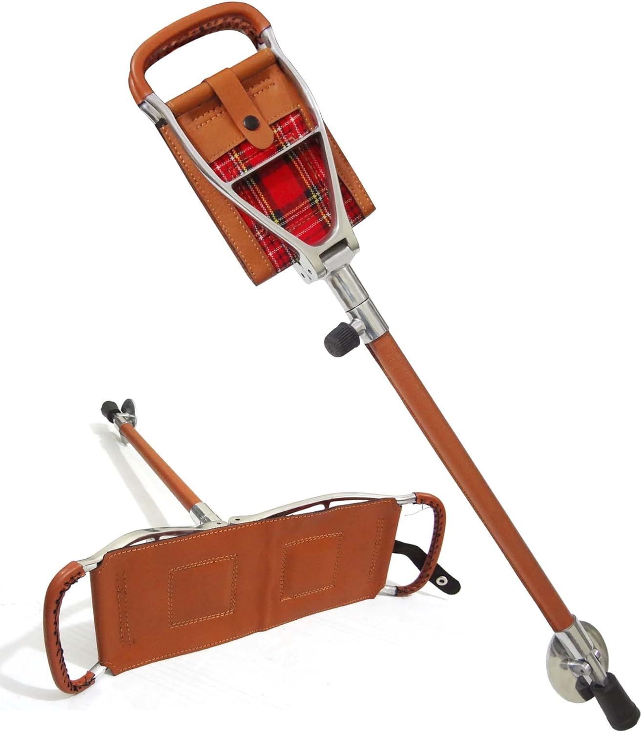 Amazon.com : Shooting Seat Stick with Brown Leather Folding Chairs ...