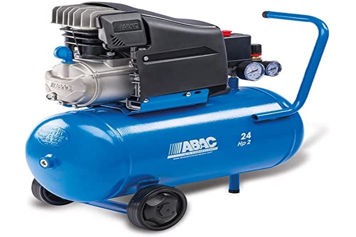 ABAC Pole Position L20 Air Compressor, 24 litres, Double Pressure Gauge, Max. Pressure 10 Bar ...