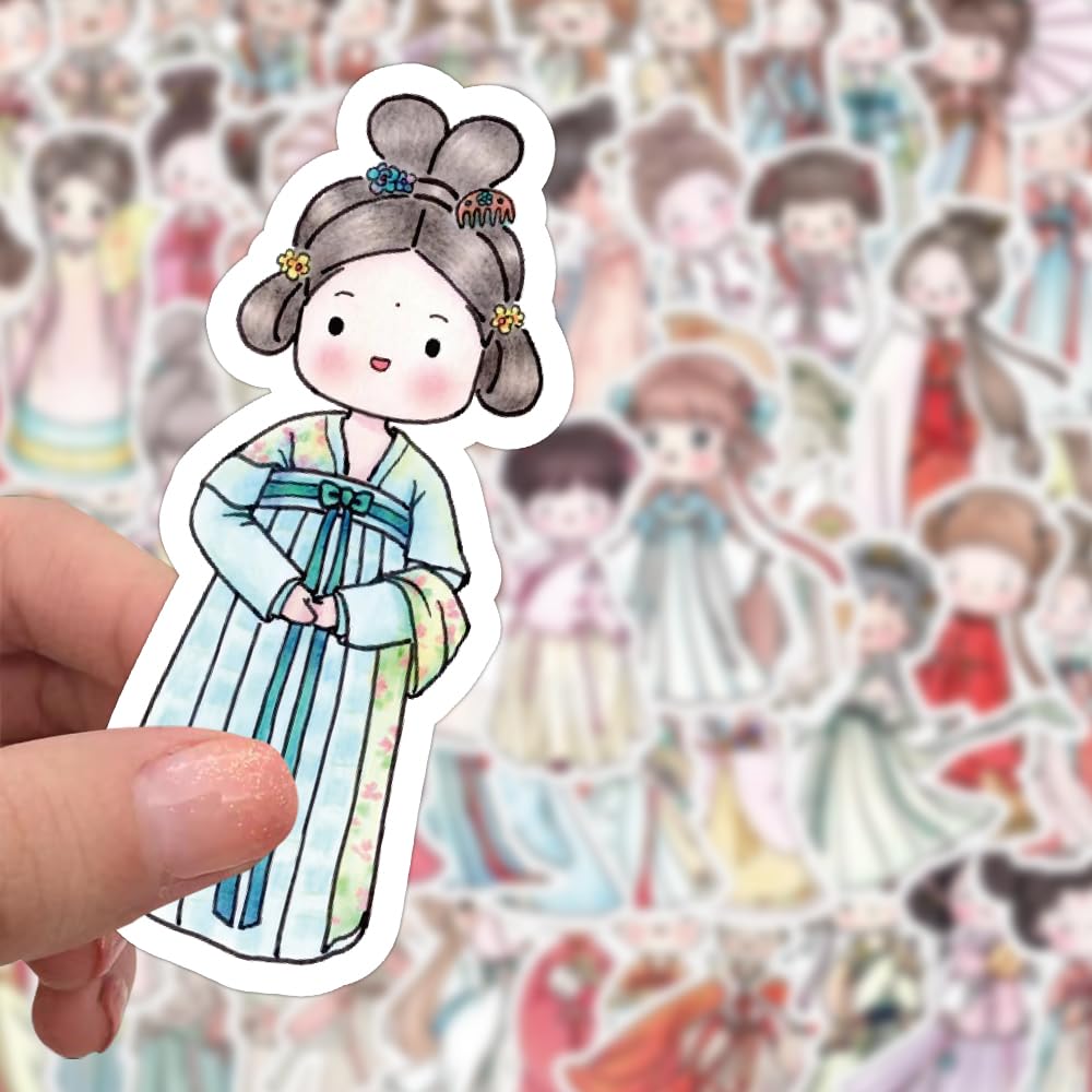 Snapklik.com : Chinese Hanfu Stickers For Kids 60PCS Waterproof ...