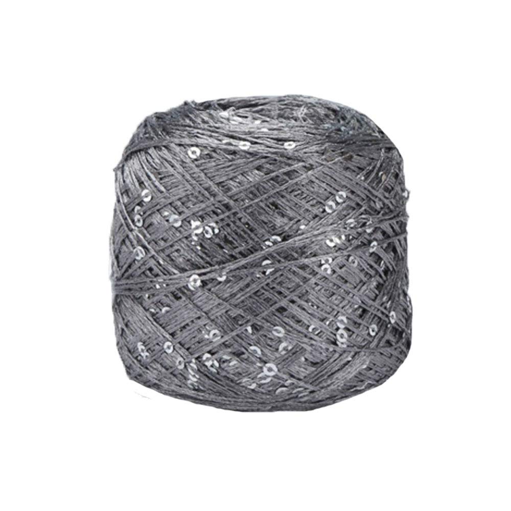 Amazon.com: Clisil Dark Gray Sequin Yarn,Sparkle Yarn,Sequin Theread ...