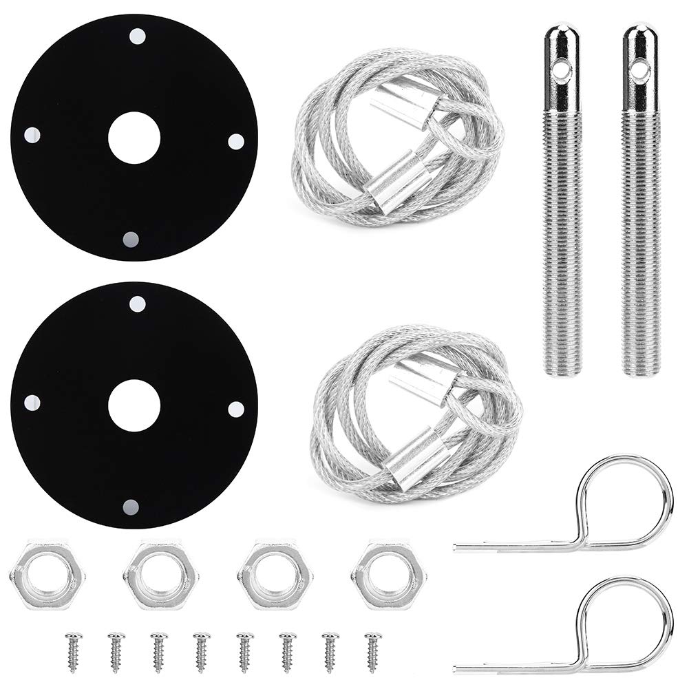 Snapklik.com : Camrusic Universal Engine Hood Pins Plate Bonnet Lock ...