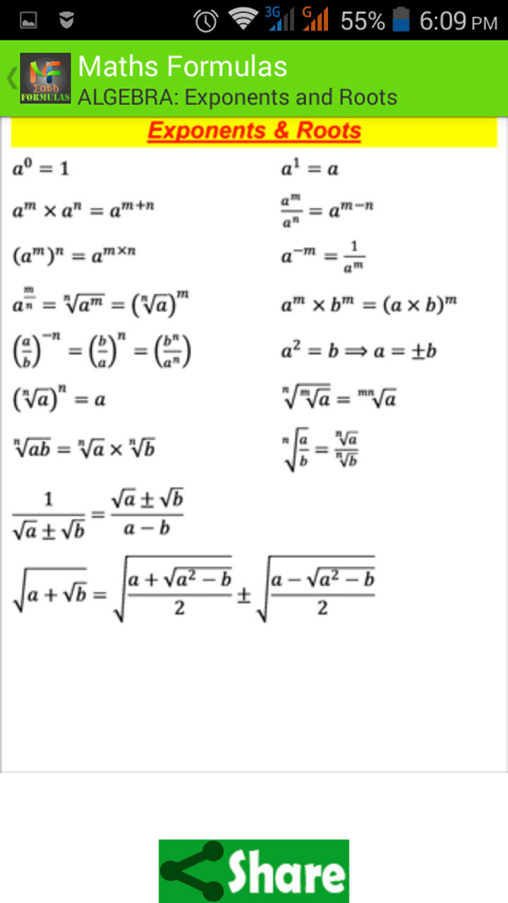 Maths Formulas - App on Amazon Appstore