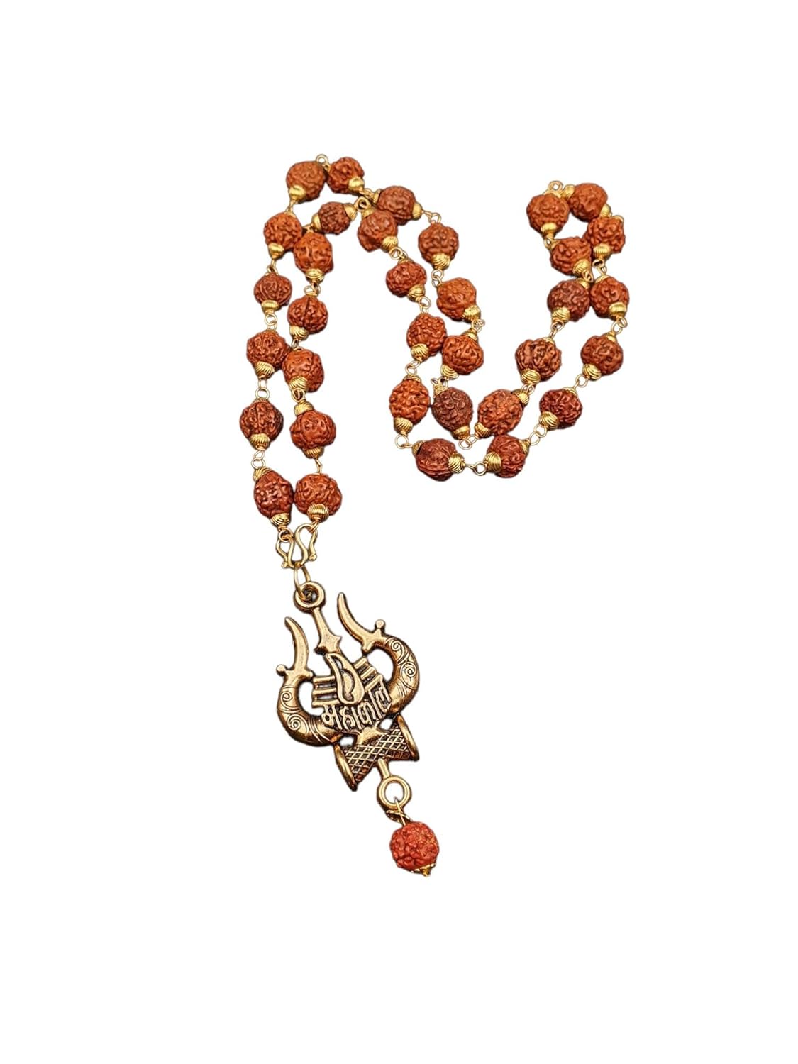 Buy Dharmsaar Shiv Mahakal Locket with Rudraksha Mala, Golden Trishul ...