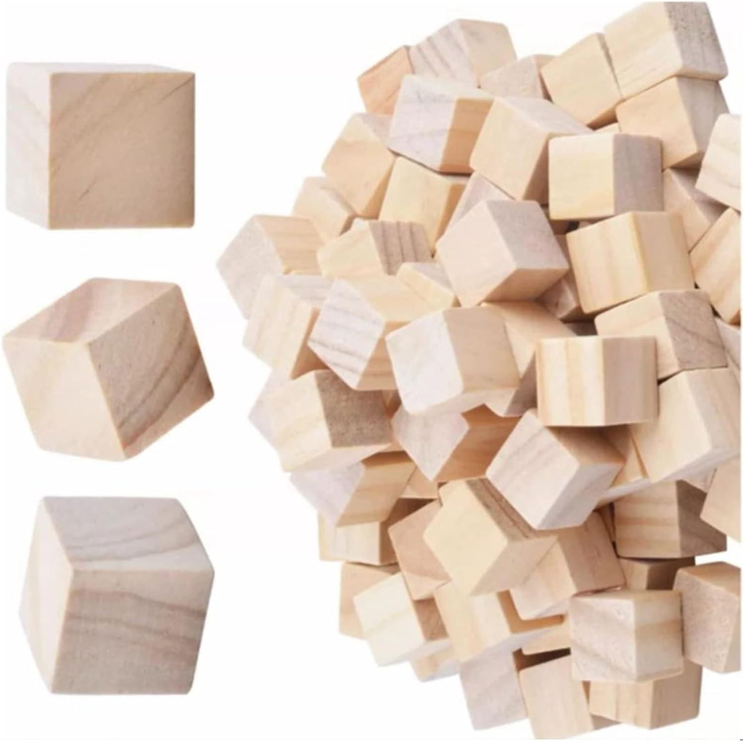 Cubos Cuadrados de Madera, Cubos de Madera DIY de 2 Cm que Estimulan la ...