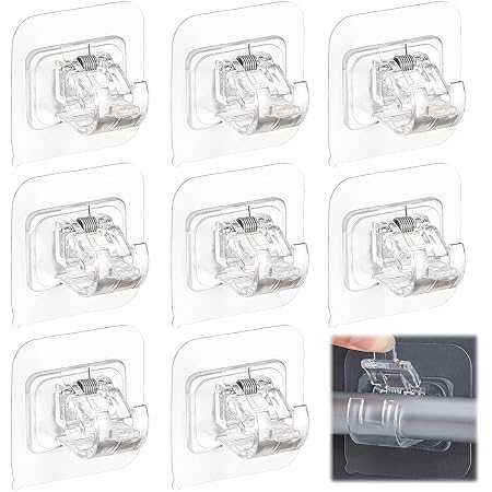 Amazon.com: 8PCS Upgraded No Drill Curtain Rod Brackets No Drilling ...