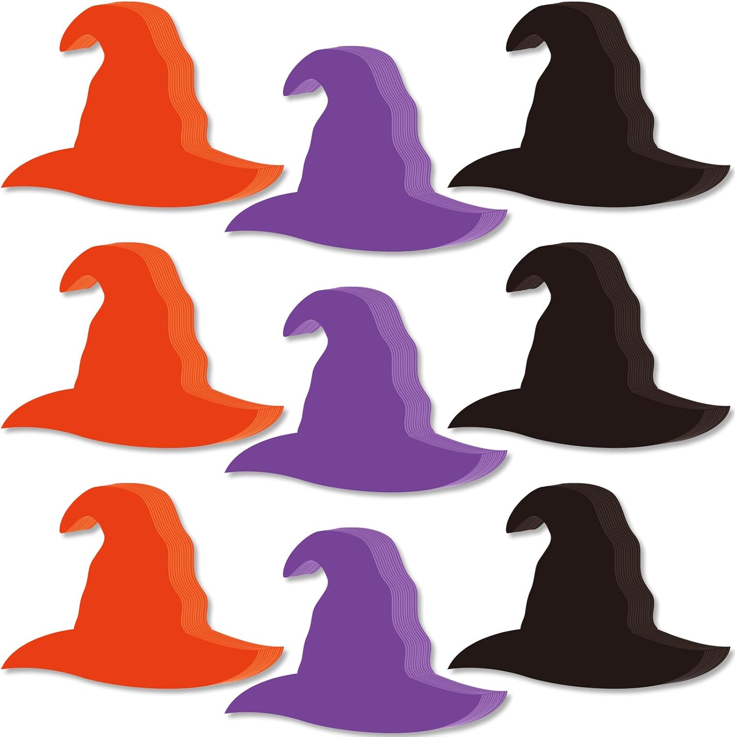 Amazon.com: Geyee 108 Pcs Halloween Paper Cutouts Witch Hat Paper ...
