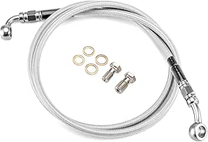 Amazon.com: Mofun Chrome Front Brake Line Kit Stainless Steel 45" For ...