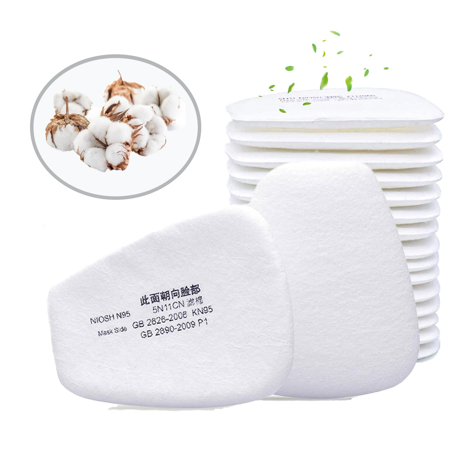 Amazon.com: 20PCS 5N11 Respirator Filter Cotton,5N11 Filters for 6100 ...