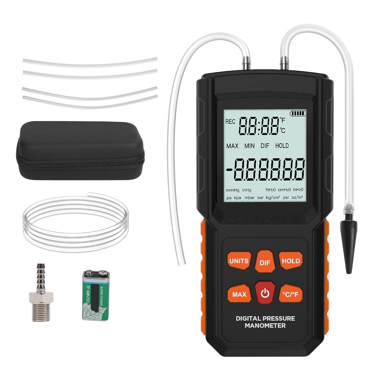KAISAL Digital Manometer ±100kpa Large Range Differential Pressure ...