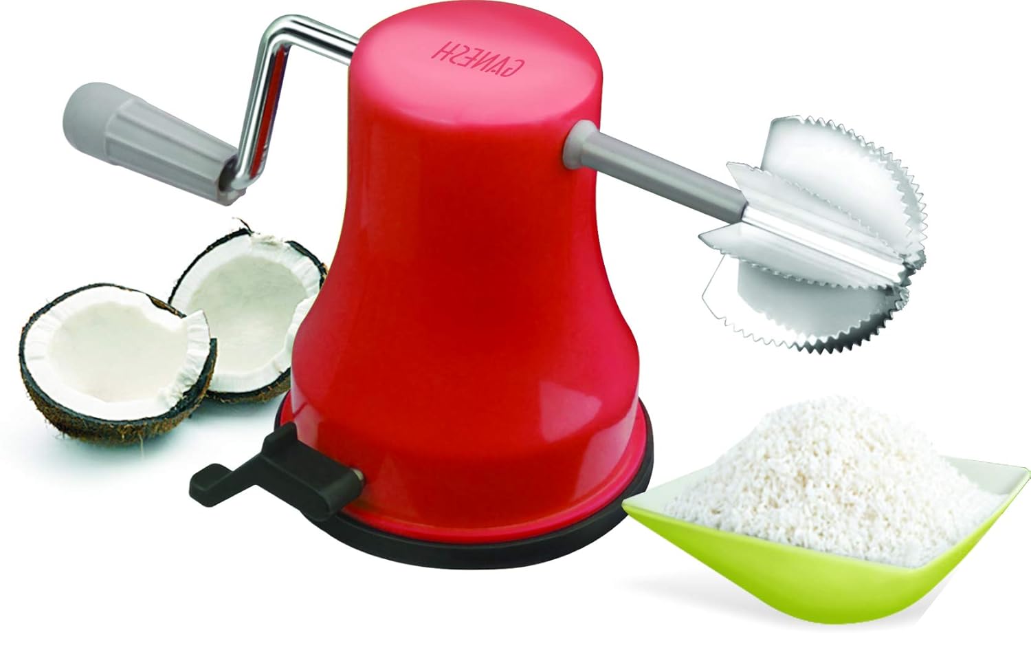 Ganesh Coconut Scraper with Vacuum Base, Coconut Crusher Manual Hand ...