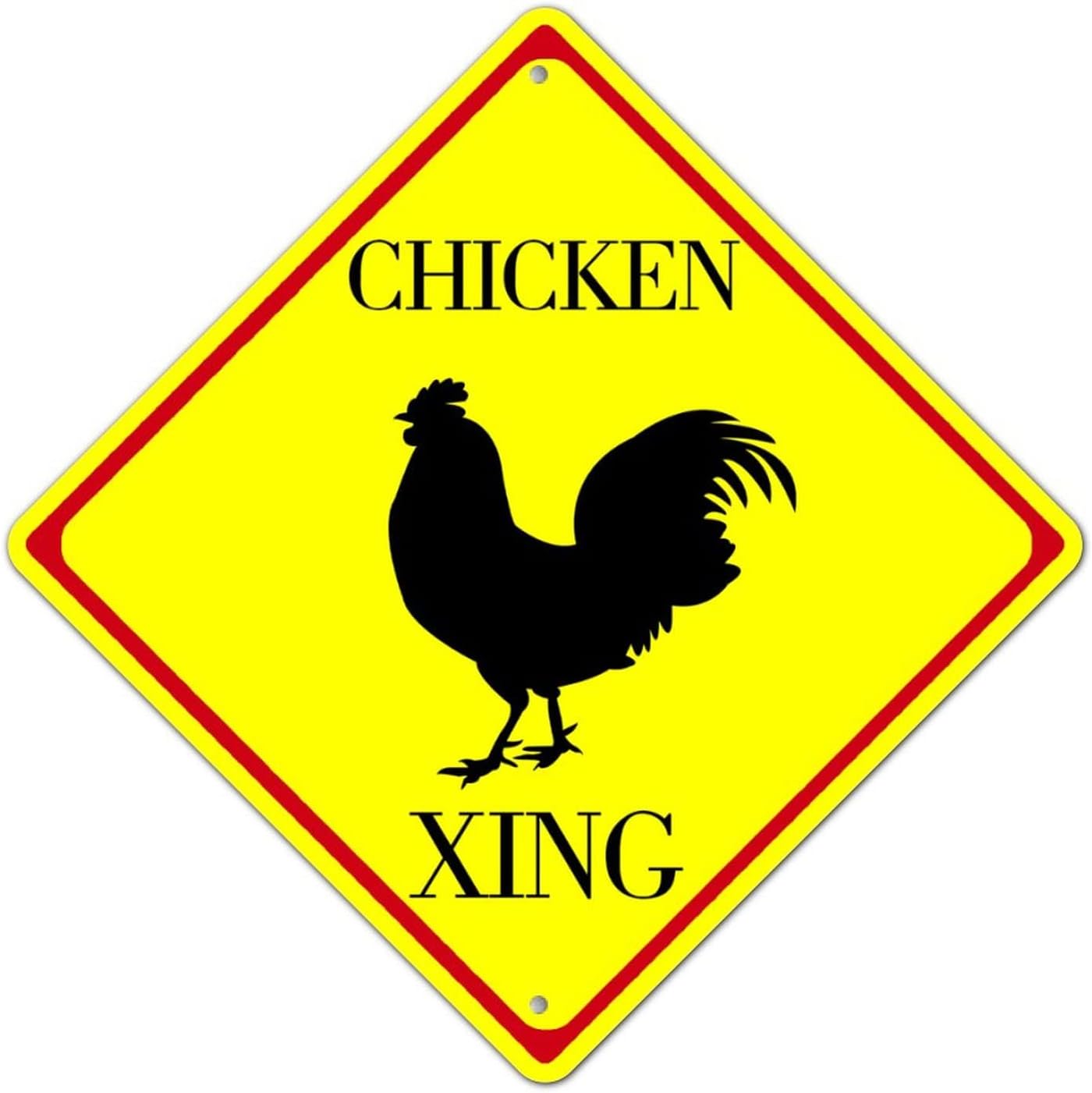 Metal Sign Plaque Chicken Xing Chicken Crossing Warning Sign Caution ...