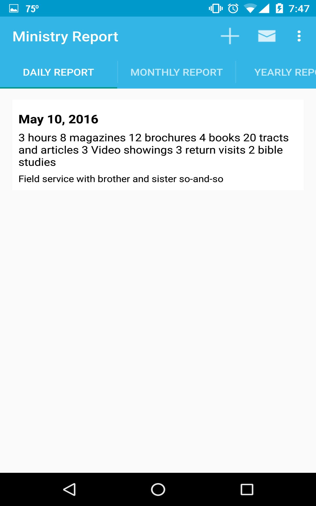 Ministry Report - App on Amazon Appstore