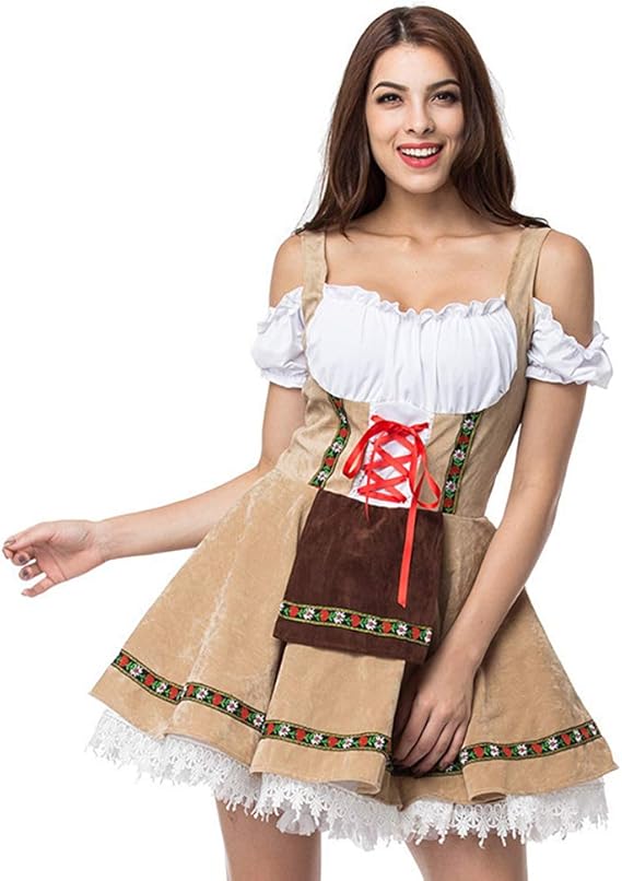 Amazon.com: German Oktoberfest Beer Girl Bar Waitress Cosplay Costume ...