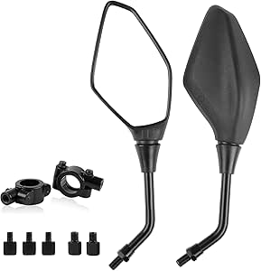 Amazon.com: Universal Motorcycle Mirrors, Convex Handlebar Rear View ...