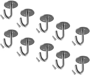 10 x SO-TECH® Undermount Coat Hook NELE Stainless Steel 60 x 70 mm ...