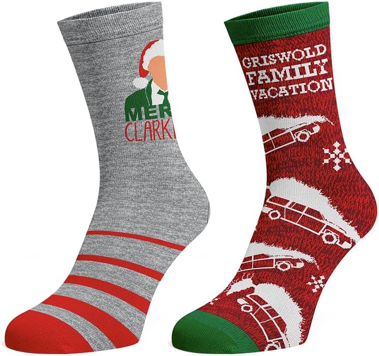 National Lampoon's Christmas Vacation Merry Clarkmas 2 Pack Crew Socks ...
