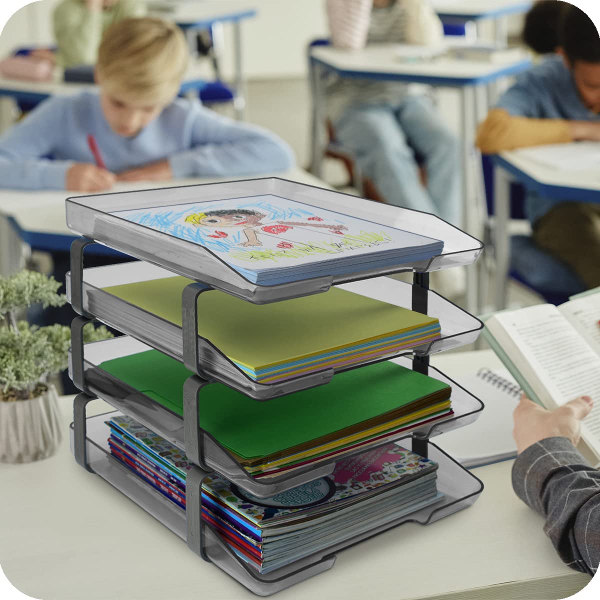 4 Tier Letter Rack Acrimet 3-Tier A4 Letter Tray - Clear Crystal ...