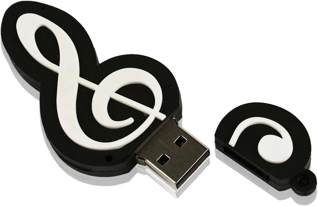 Amazon.com: 16GB USB Stick Black Silicone Rubber Gel Cute Music Notes ...