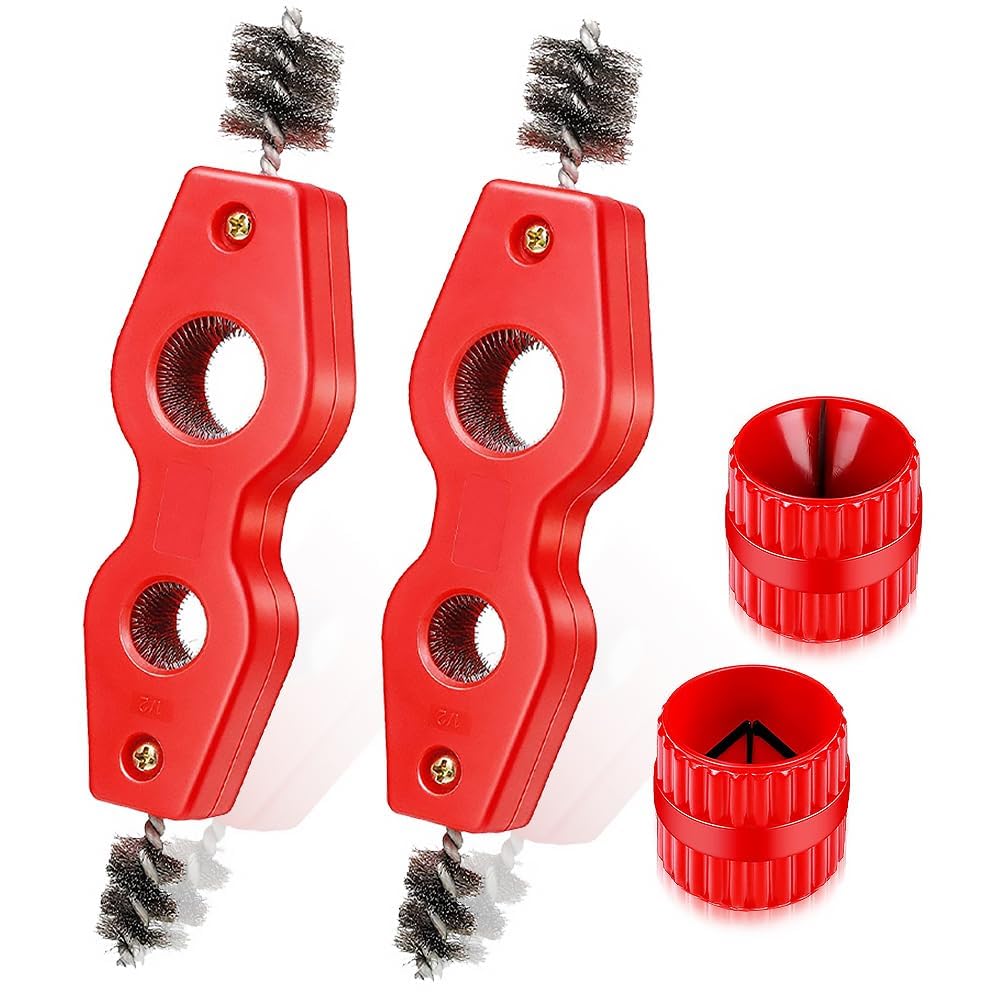 Copper Pipe Cleaner and Reamer Set, 4Pcs Pipe Reamer Deburring Tool ...