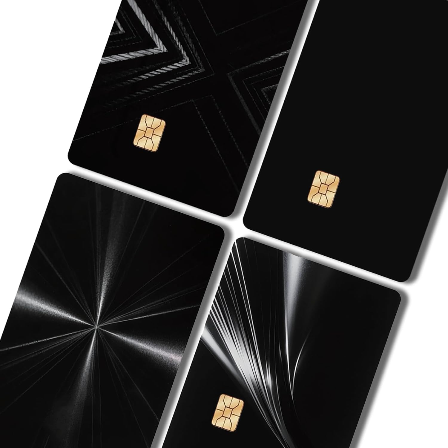 Amazon.com: Credit Card Skin, 4PCS Black and Silver Debit Card Skin ...