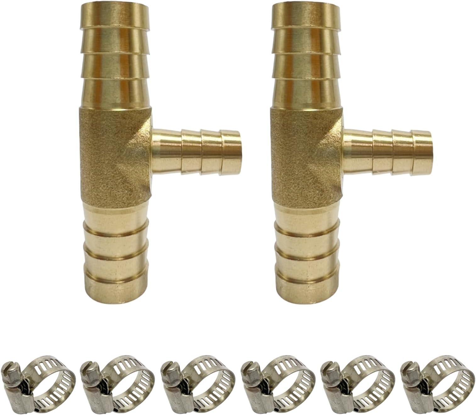 Amazon.com: Closmos 2pcs Brass Hose Barb Reducer Tee Reducing T-fitting, 1/2" Barbed x 1/4 ...