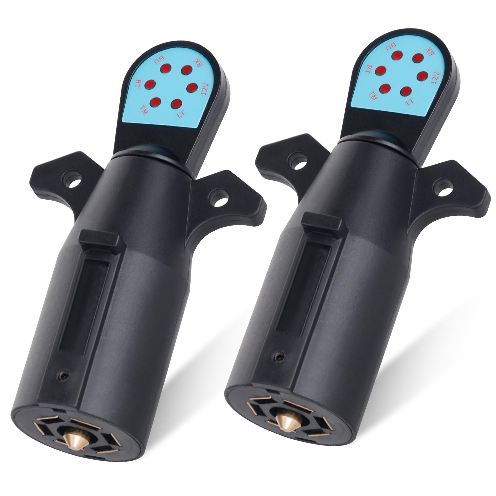 Amazon.com: Mytracpro 2 PCS 7 Way Trailer Plug Tester with Red Led ...