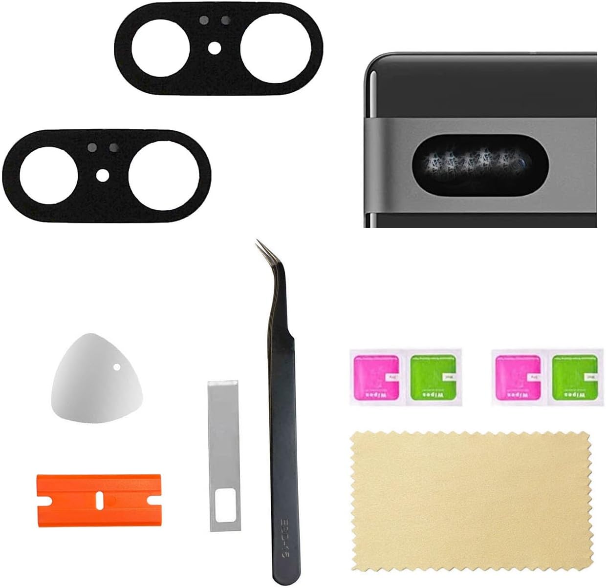 Amazon.com: (2set Pack) Pixel 7 Back Camera Glass Repalcement Rear ...