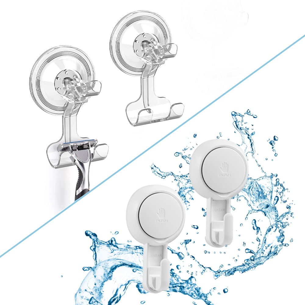 Amazon.com: LUXEAR Heavy Duaty Suction Cup Shower Hooks and Shower ...