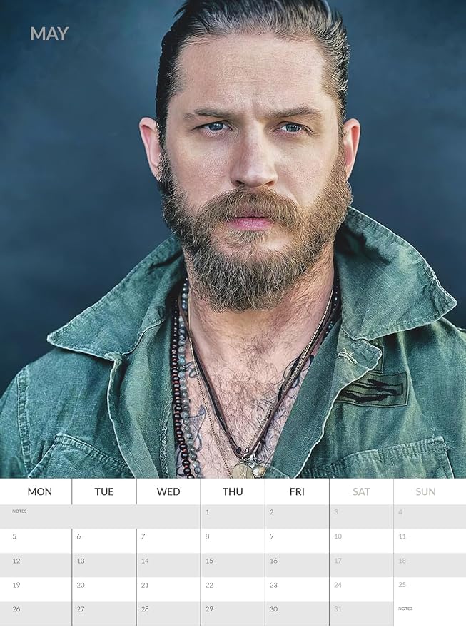 Tom Hardy 2025 A3 Size Wirobound Wall Calendar, Full Colour, – BigaMart