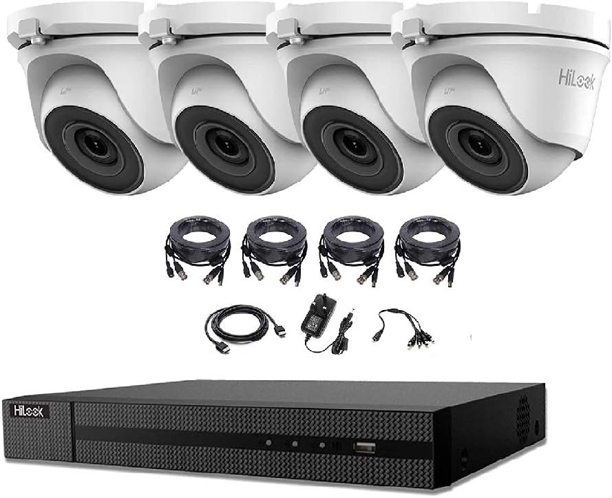 HILOOK 5MP CCTV SYSTEM 4CH 5 MP DVR CAMERA INDOOR OUTDOOR 4X DOME ...