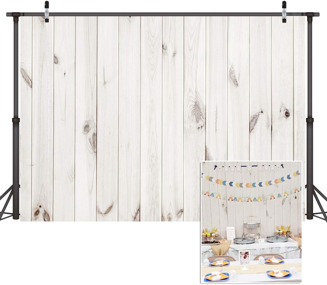 Amazon.com : AIIKES 7X5FT Vintage Wood Backdrop White Wooden Background ...