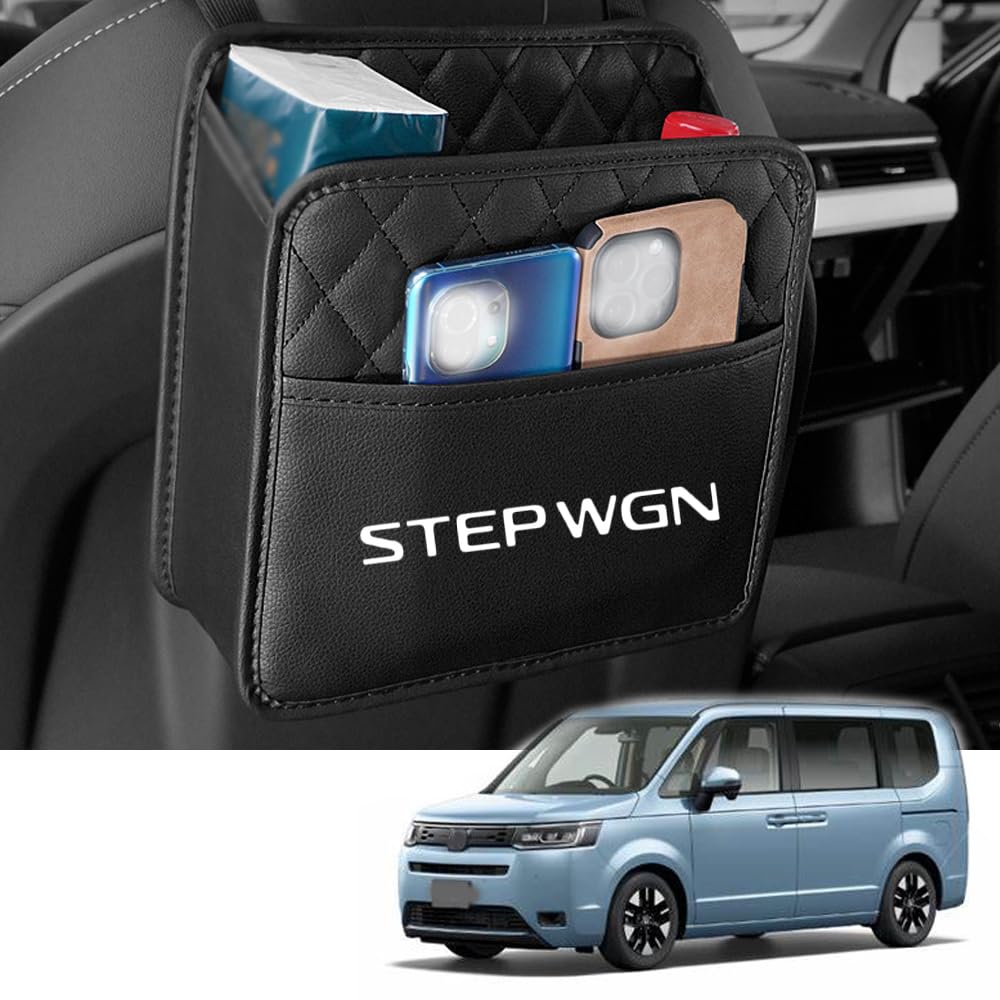 Amazon.co.jp: FOR新型ステップワゴン (STEP WGN) RP6 RP7 RP8 RP系 2022 2023 多機能カーシート収納バッグ 車内ゴミ箱 革素材 耐摩耗性と耐久性 ...