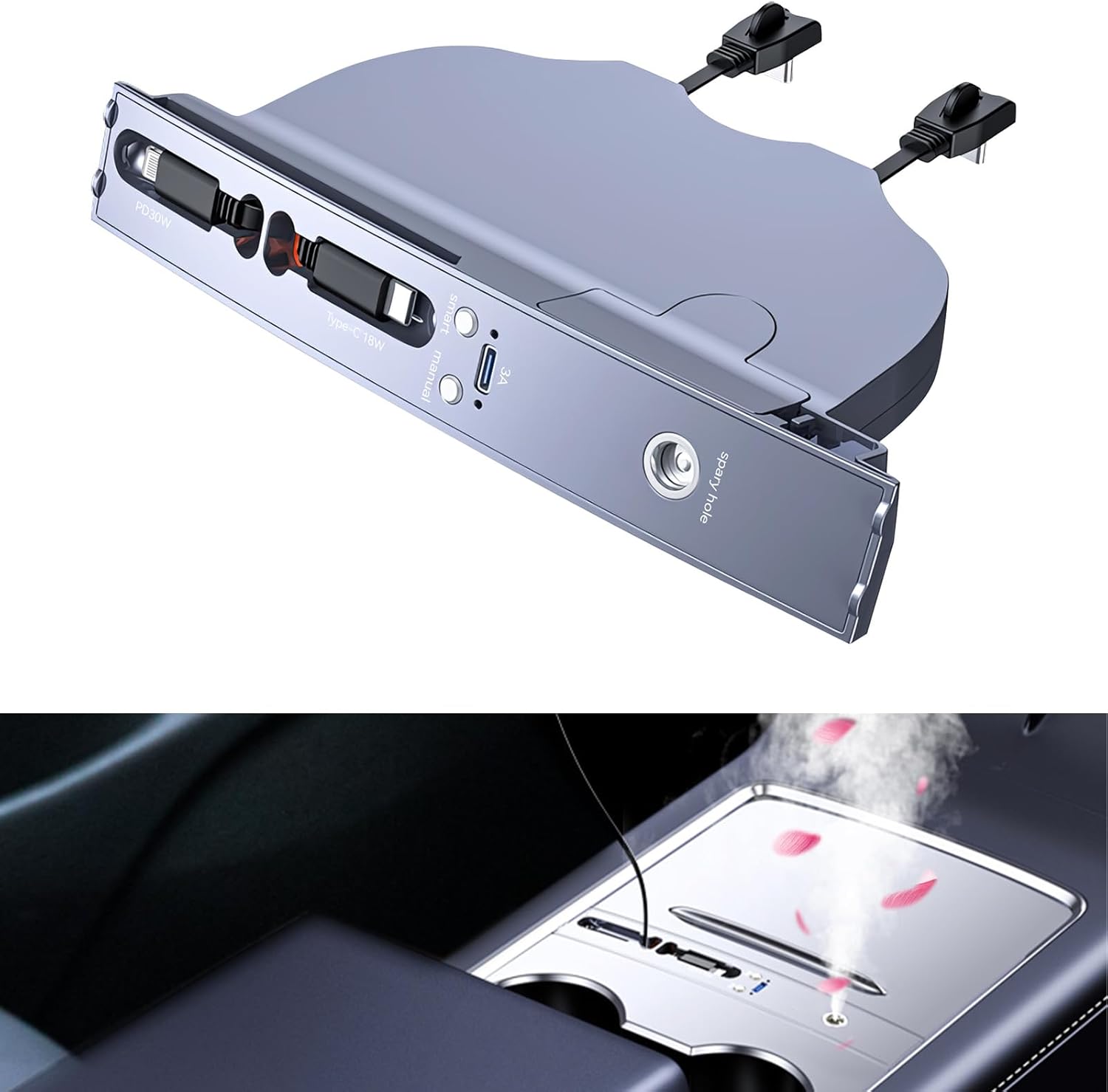 Amazon.com: Acteam Tesla USB Charger Multi Port with Retractable Cable ...