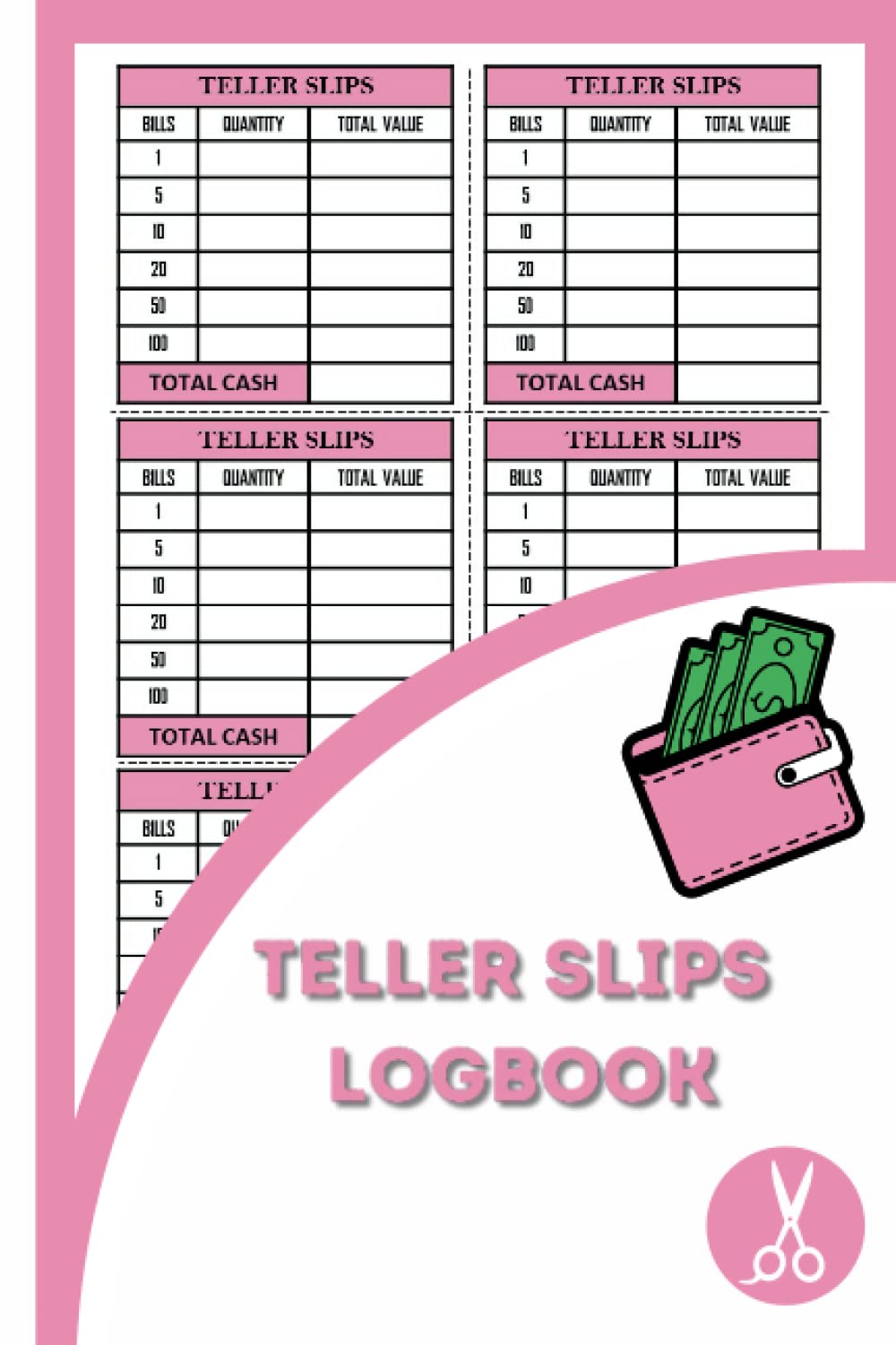 Amazon.com: Teller Slips Logbook: Cash Breakdown Sheet for Budgeting ...