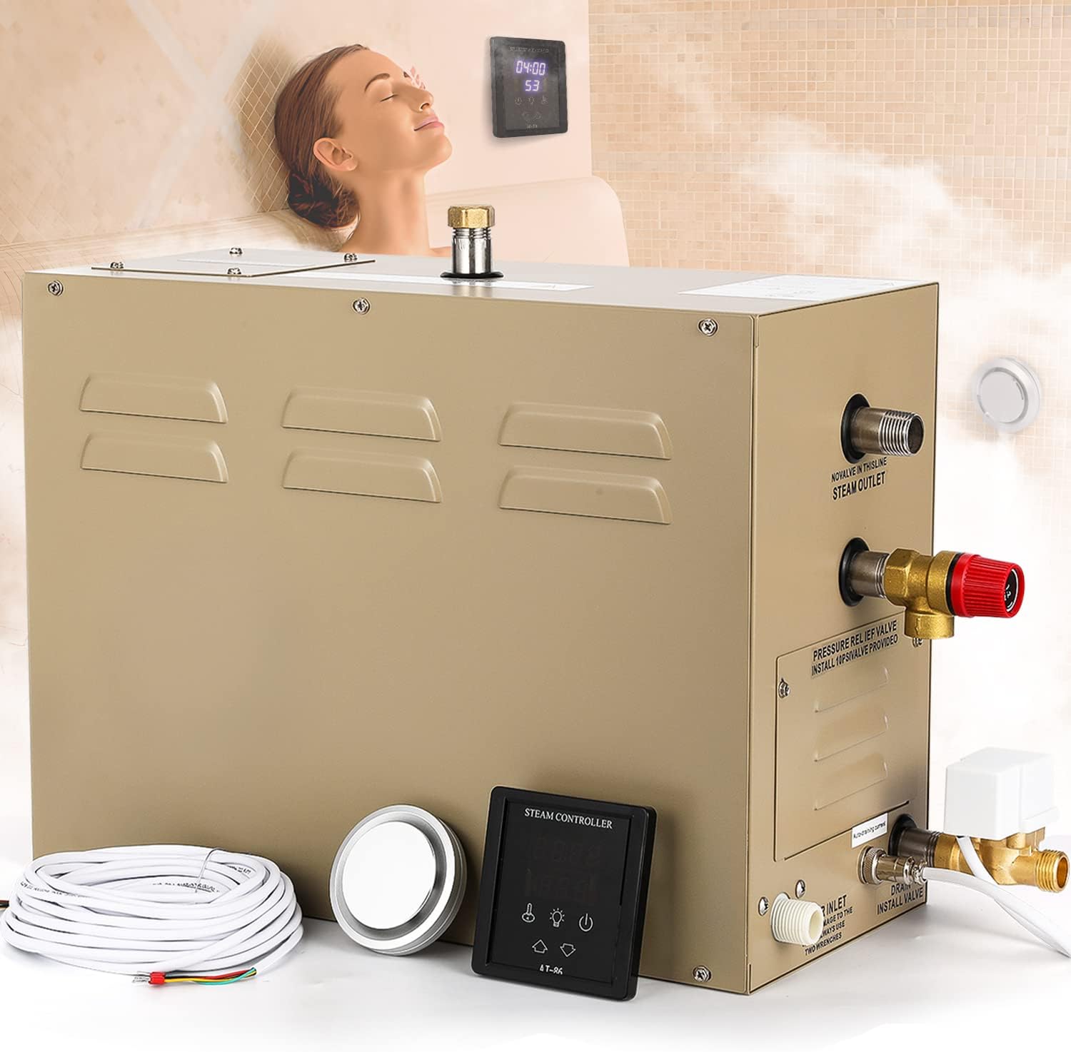 VEVOR 12KW Steam Shower Generator, Segmented Heating & Temperature ...