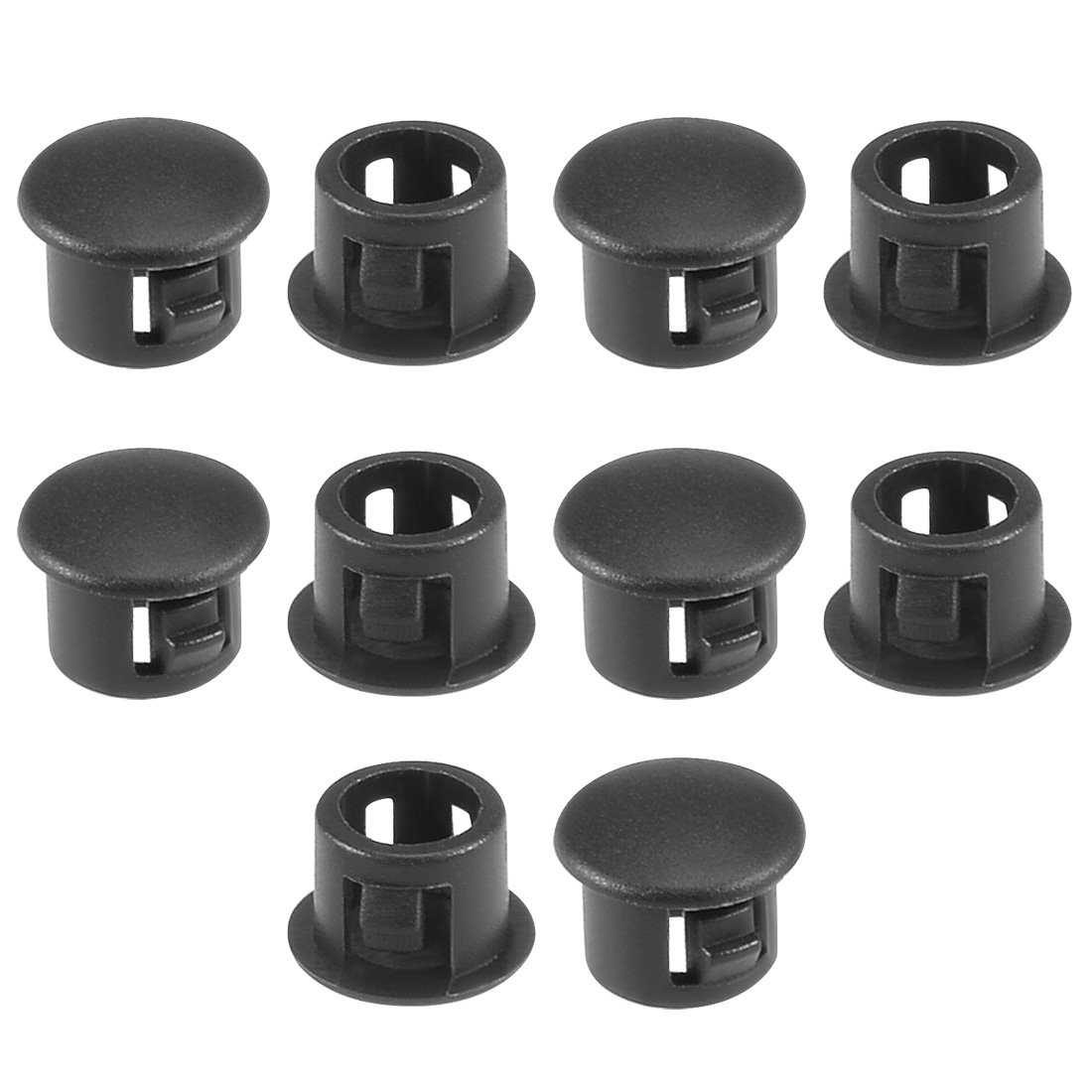 uxcell Hold Plugs,10pcs 6mm Black Nylon Round Snap Panel Locking Hole ...
