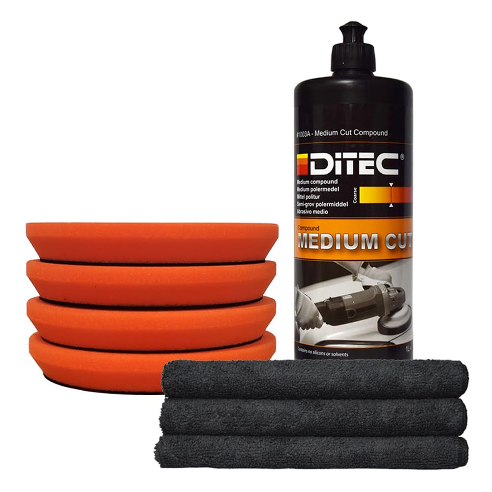 DiTEC Marine Medium Cut Compound Kit - Boat Polishing Compound with 4pc ...