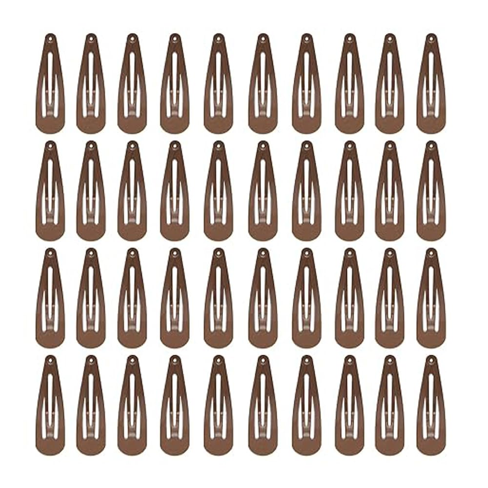 Amazon.com : Pagabach 2 Inch Brown Hair Clips Barrettes Metal Snap ...