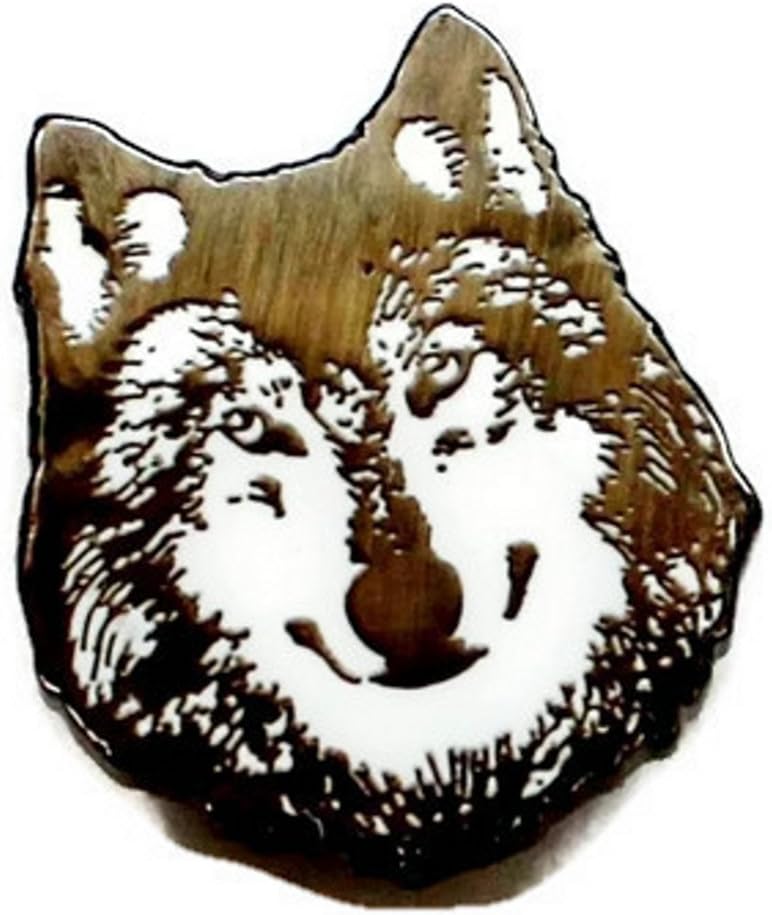 Amazon.com: caustic threads Wolf Pin Hard Enamel Pin Grey Wolf ...