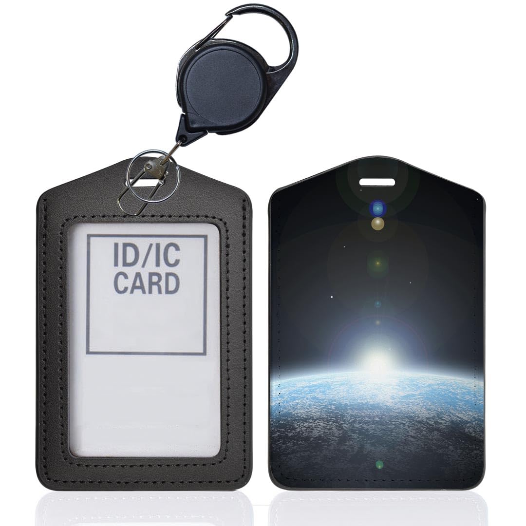 Amazon.co.jp: パスケース リールキーホルダー付 ブラック 定期入れ IC IDカード入れ 紛失防止 70cm伸びる 社員証入れ 通学 通勤 passcase クール 宇宙 地球 ...