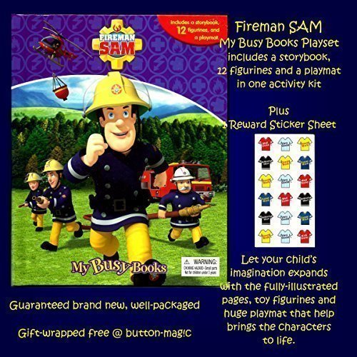 FIREMAN SAM MY BUSY BOOKS Activity Kit / Playset - Set includes Fireman ...