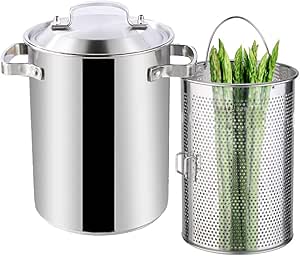 Amazon.com: SVRITE Asparagus Pot Home Deep Fryer Pot with Steamer ...