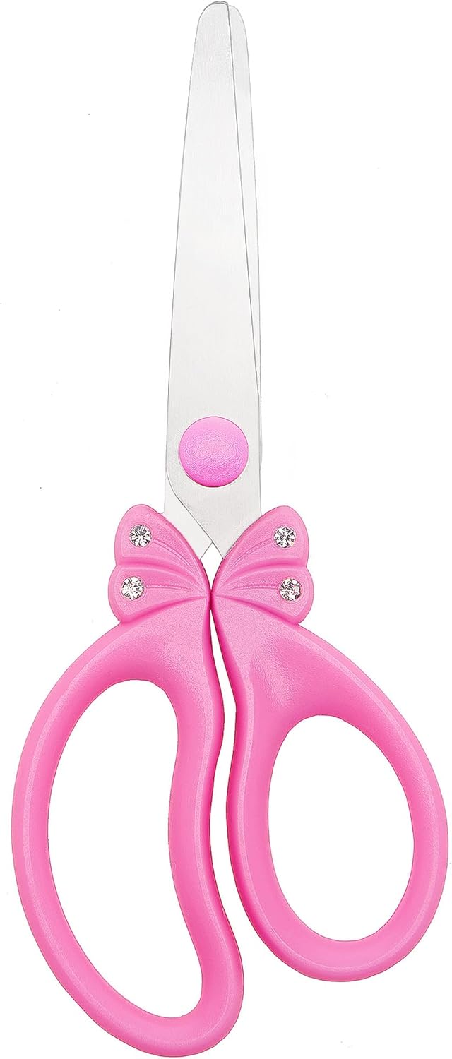 SLEMOON Scissors for Kids Ages 4-8 | Blunt Tip Safety Toddler Scissors ...
