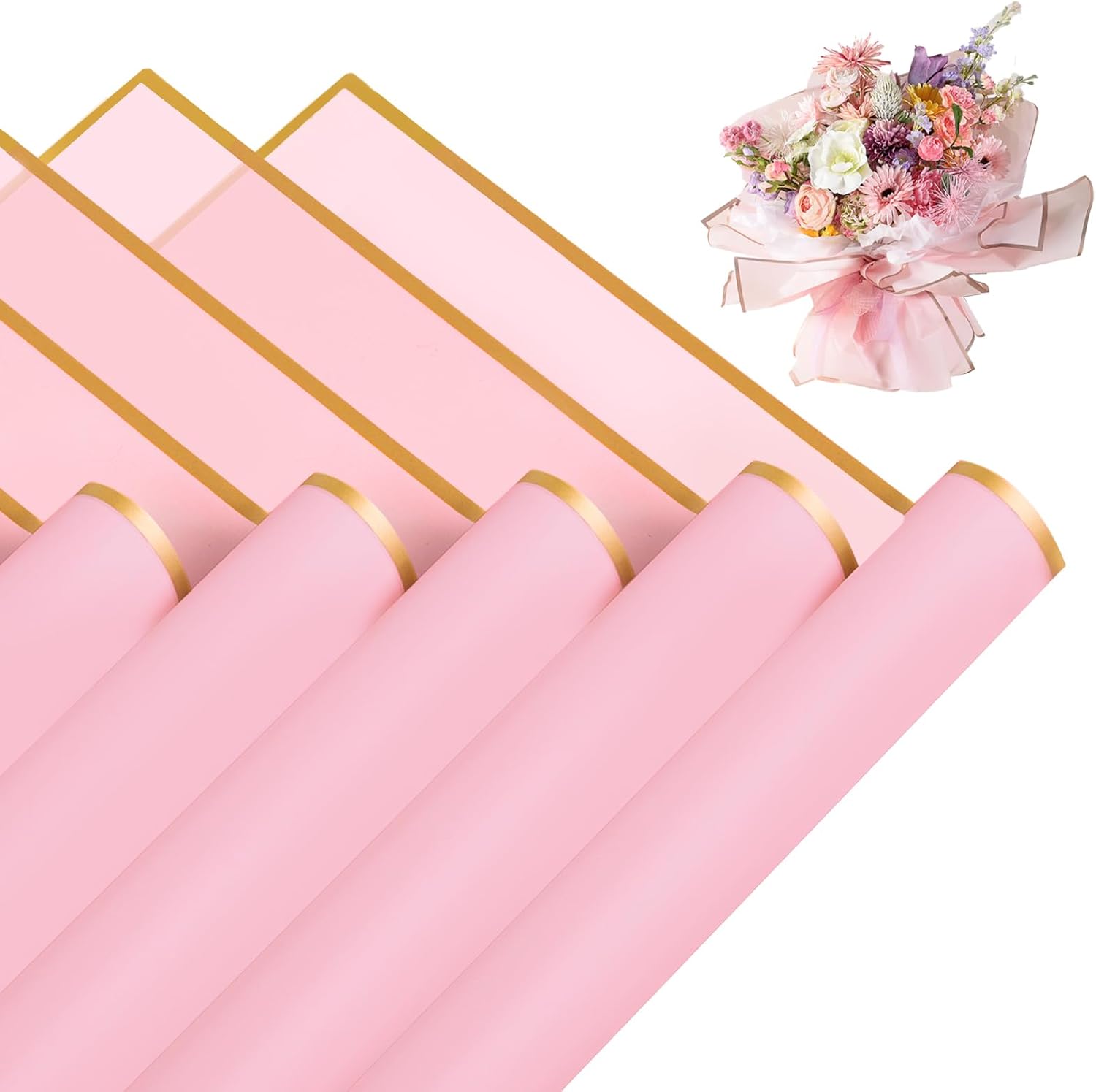 Amazon.com: Jocomoni 20 Sheets Flower Wrapping Paper, Waterproof Floral ...