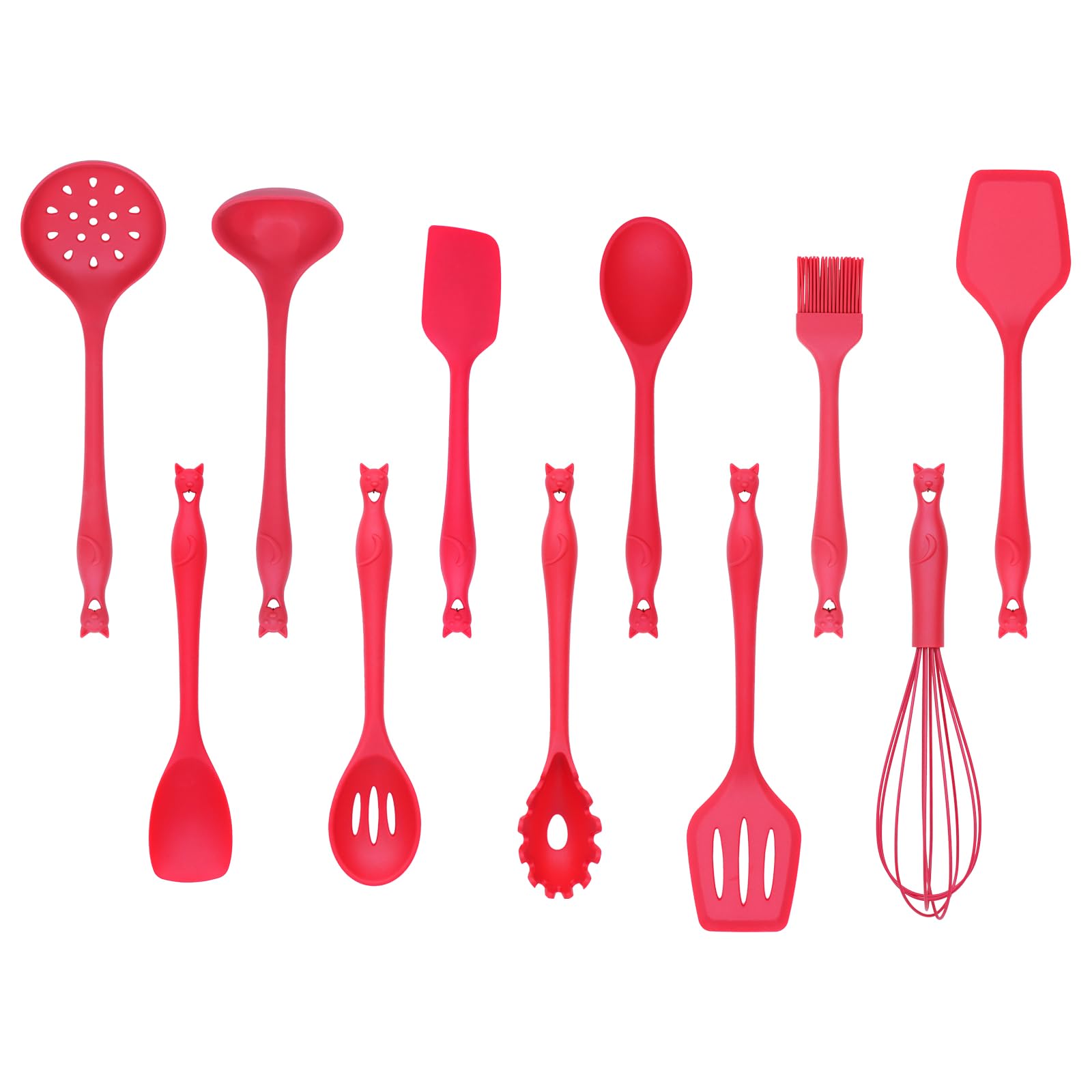 Amazon.com: ZxyChuanglai silicone kitchen utensil set, 11 cat shaped ...