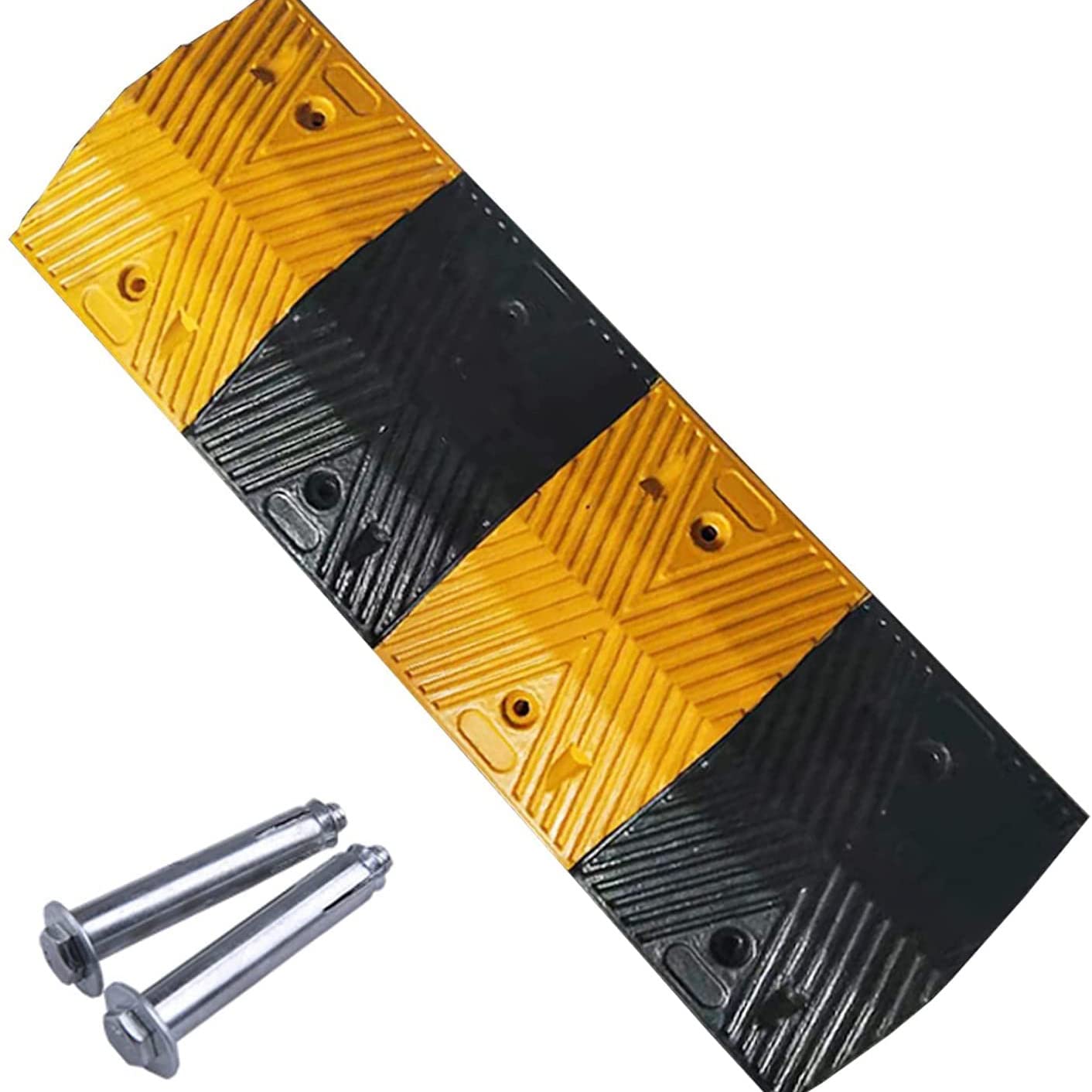 Buy QAZ Speed Ramp, Black-Yellow Rubber Speed Bump Modular Speed Bump ...