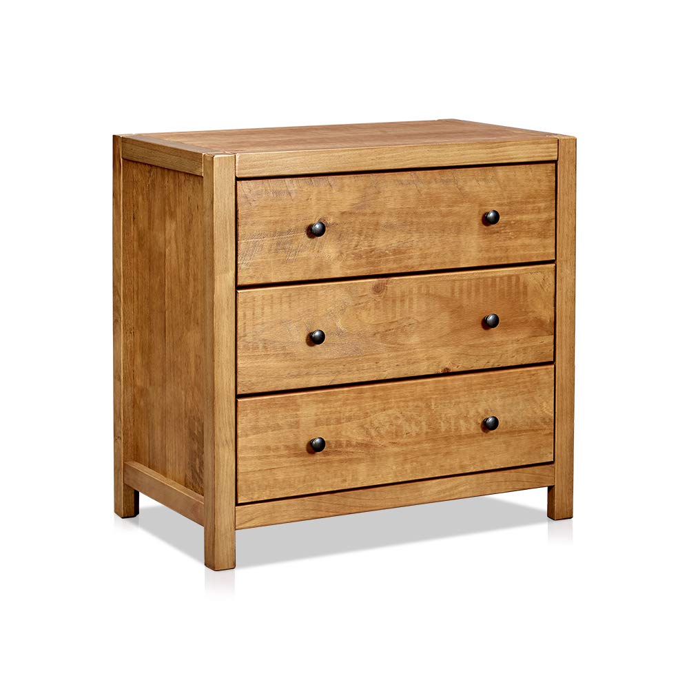 Amazon.com: MUSEHOMEINC Rustic Ridge Farmhouse 3-Drawer Nightstand ...